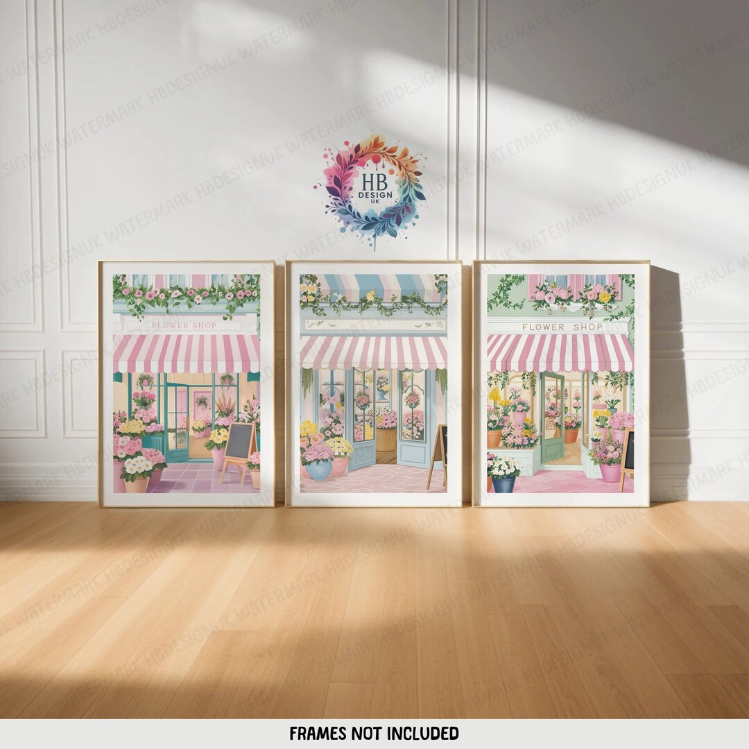 Flower Shop Prints - Set of 3 | Flower Wall Art Posters | Flowers Decor ...