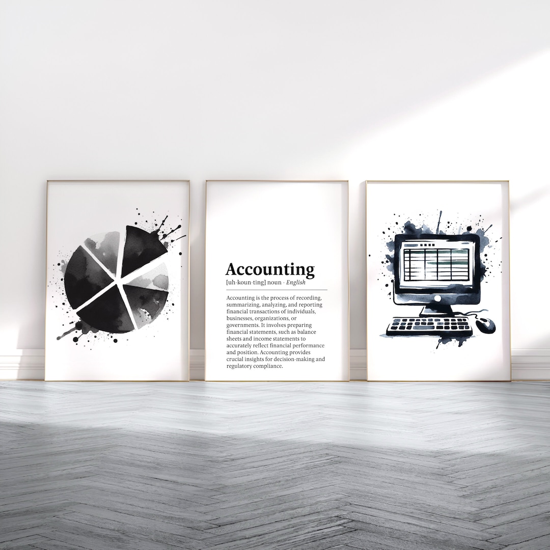 Accounting Definition Wall Art - Set of 3 Posters | Accountant Gifts ...