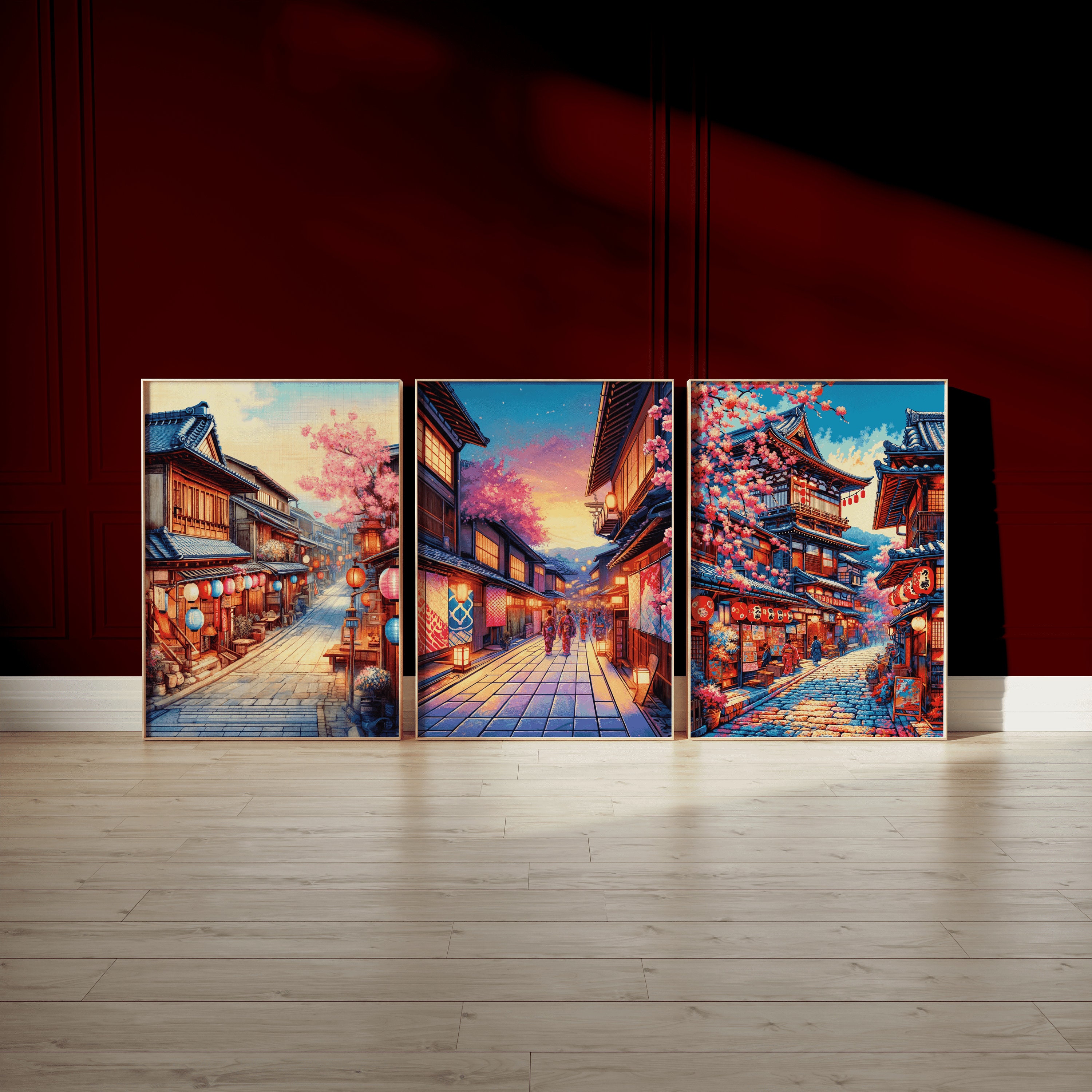 Japan Poster Prints Set of 3 Posters Vintage Wall Art Decor Travel ...