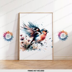 Chaffinch Print Set - 3 Wall Art Posters | Bird Home Decor ...