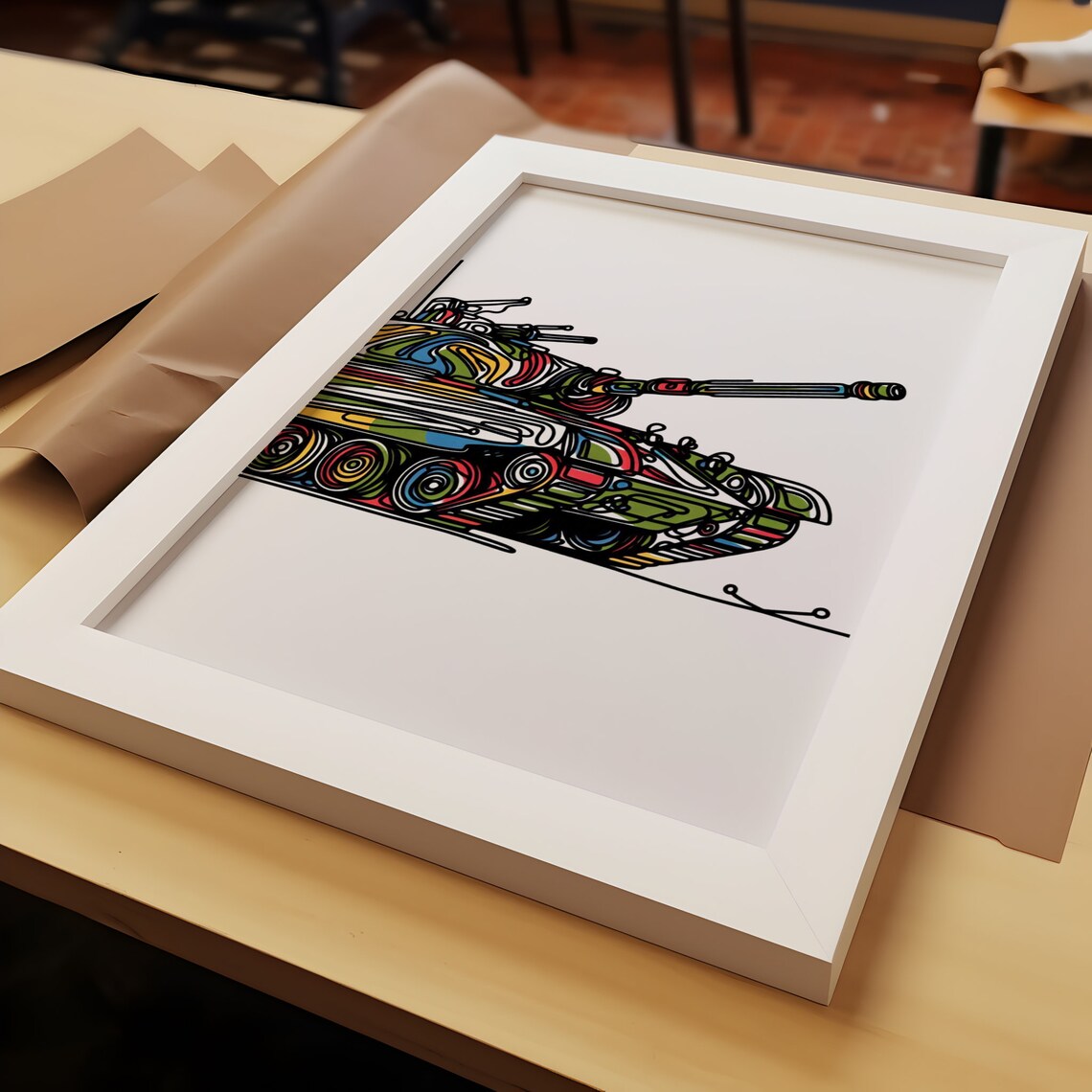 Colourful Tank Print Set - 3 Tanks Posters | Watercolour Design | Boys ...