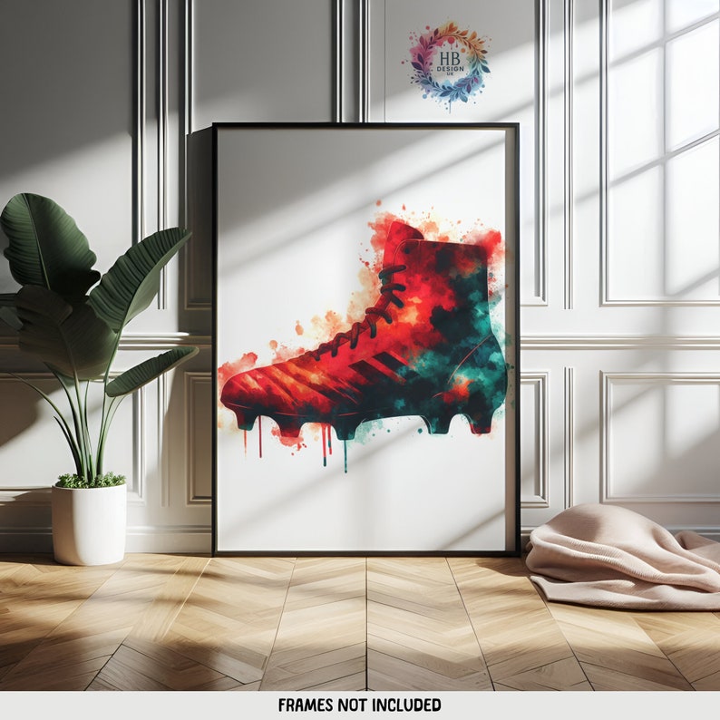 Custom Red Rugby Decor - 3 Rugby Prints | Personalised Boys Bedroom ...