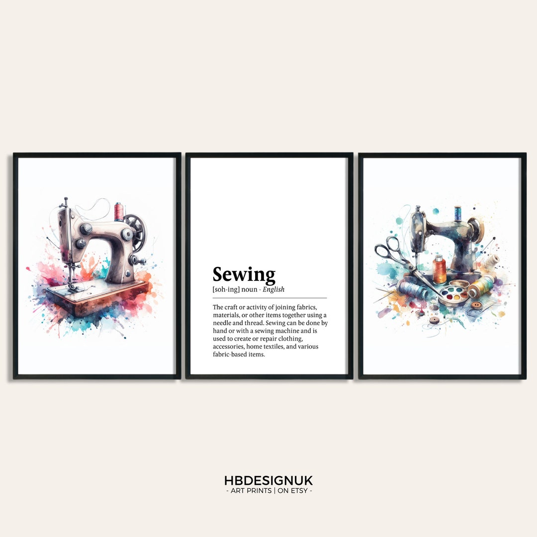 Sewing Poster Set - Set of 3 Prints | Watercolour Print | Sewing ...