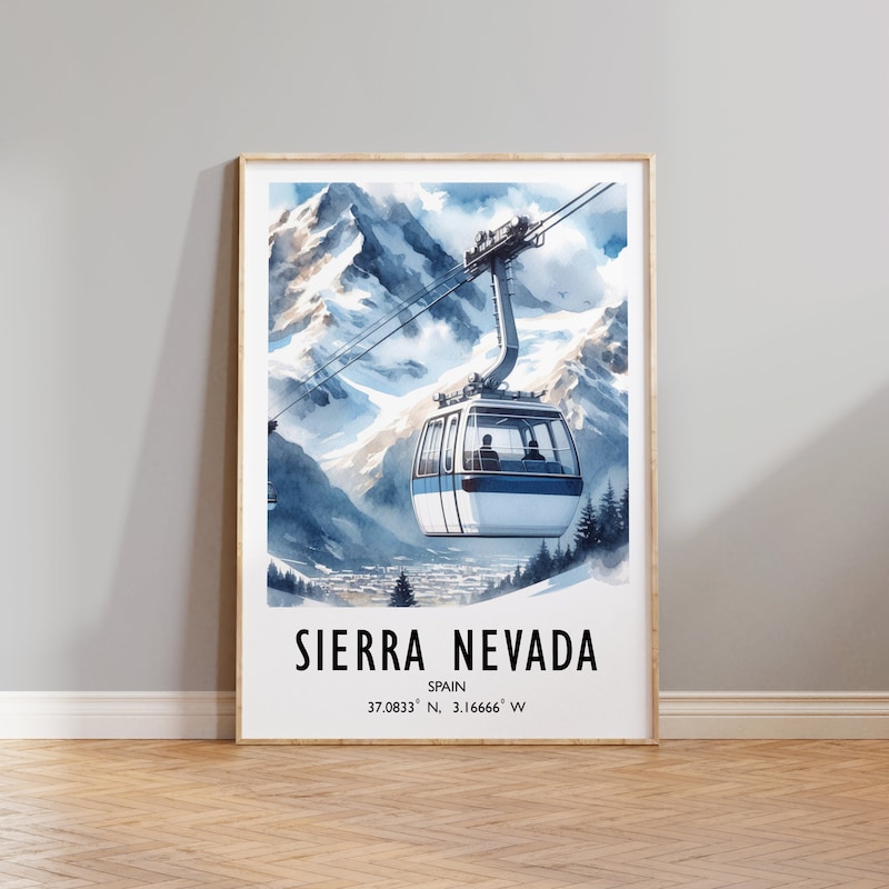 Sierra Nevada Ski Art - Etsy UK