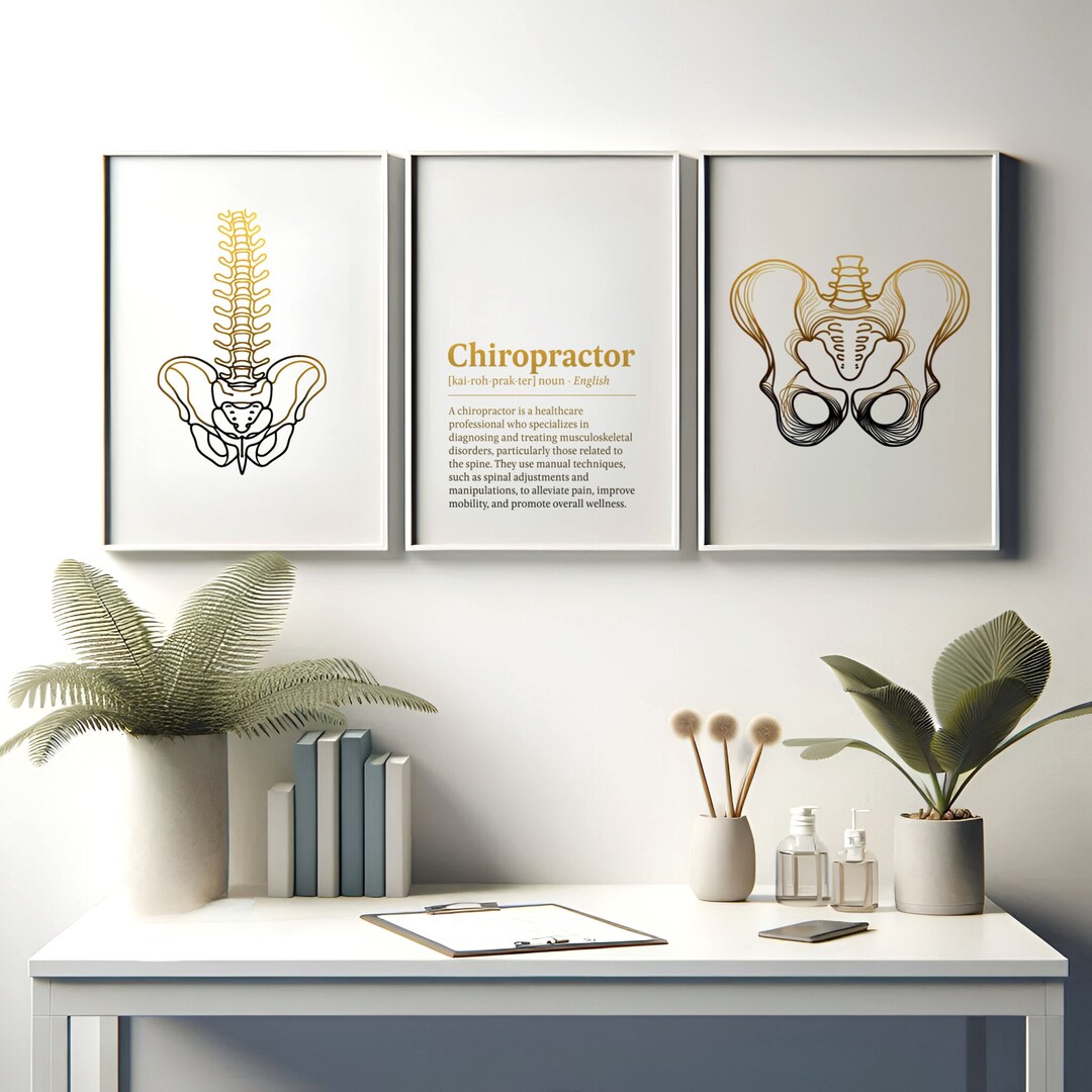Chiropractor Definition Prints - 3 Line Art Posters | Chiropractic ...