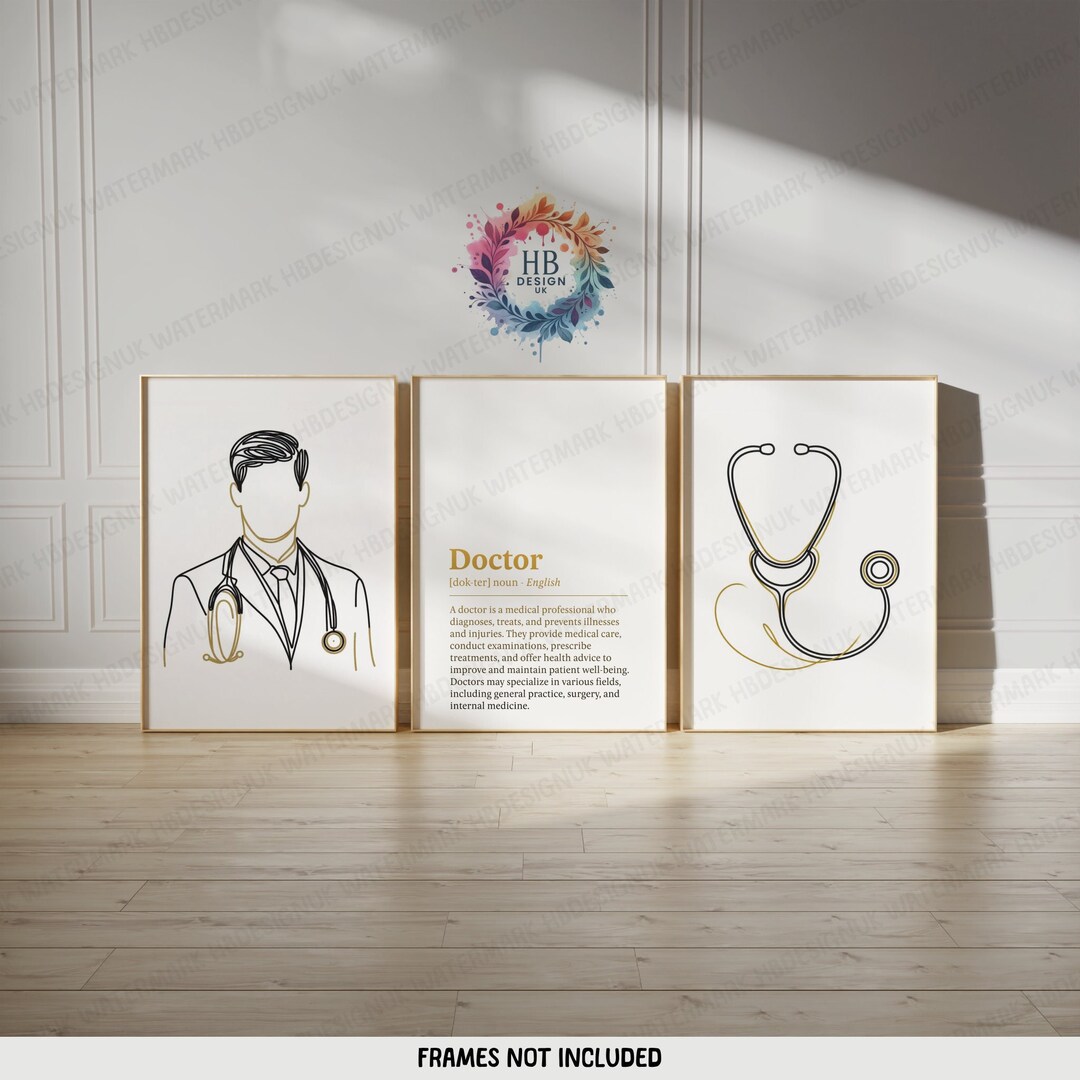 Man Doctor Definition Prints - Set of 3 | Doctors Office Decor ...