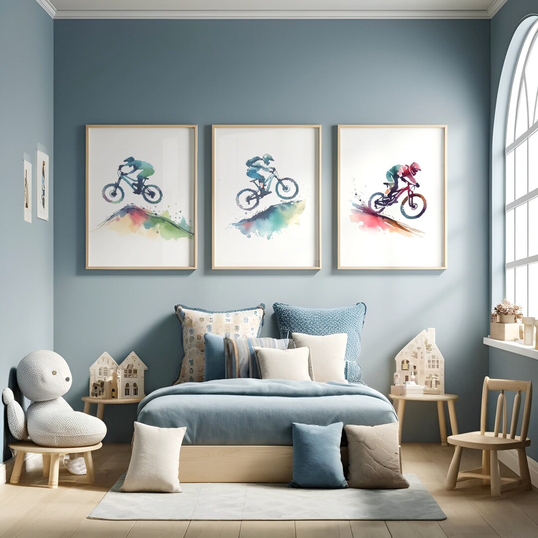 Mountain Biking Wall Art - Set of 3 Prints | Biker Posters ...