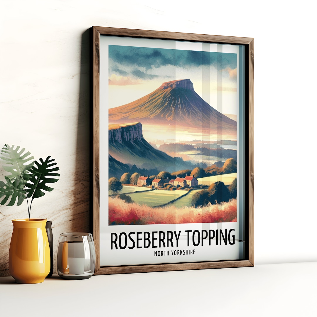 Roseberry Topping Travel Print - Watercolour Poster Design | Wall ...