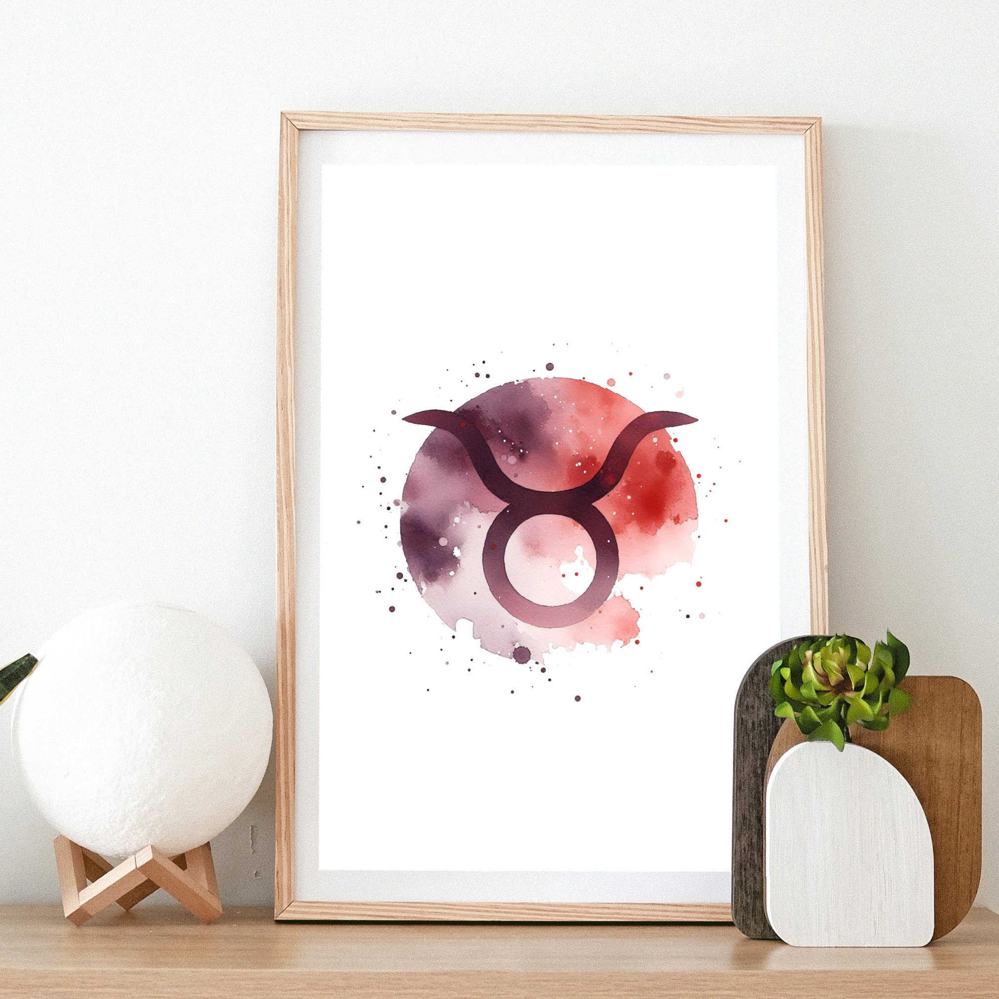 Taurus Zodiac Print Set of 3 Posters Watercolour Taurus Gift Astrology ...