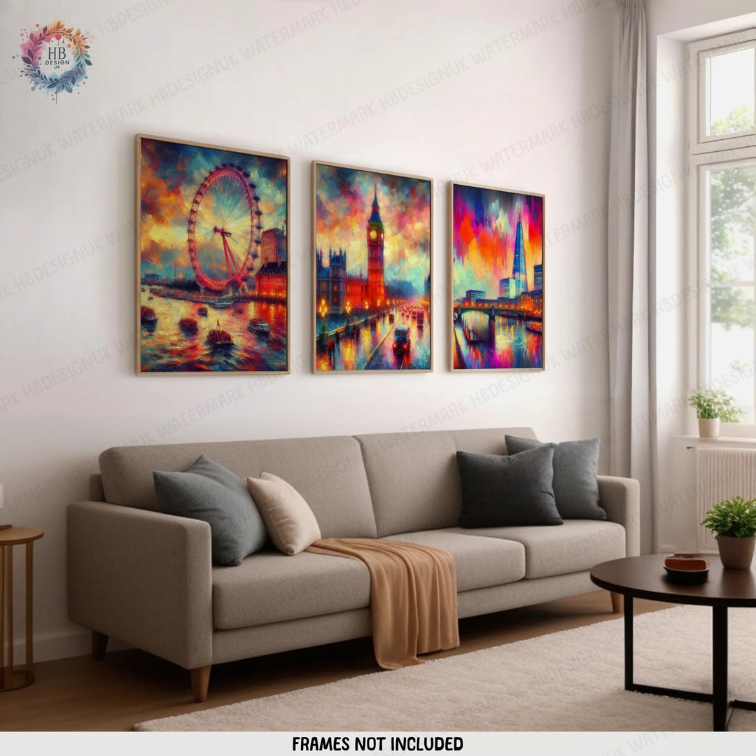 London Poster Prints - Set of 3 Posters | Vintage Wall Art Decor ...