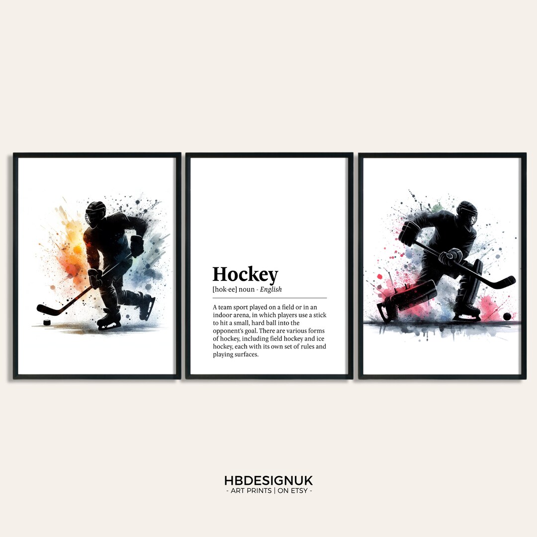 Hockey Poster Picture - Set of 3 Ice Hockey Posters | Room Decor Art ...