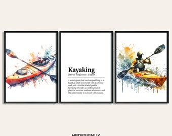 Art Poster - Parts of a Kayak - - Multiple Sizes - Hang as Is, or Fits ...