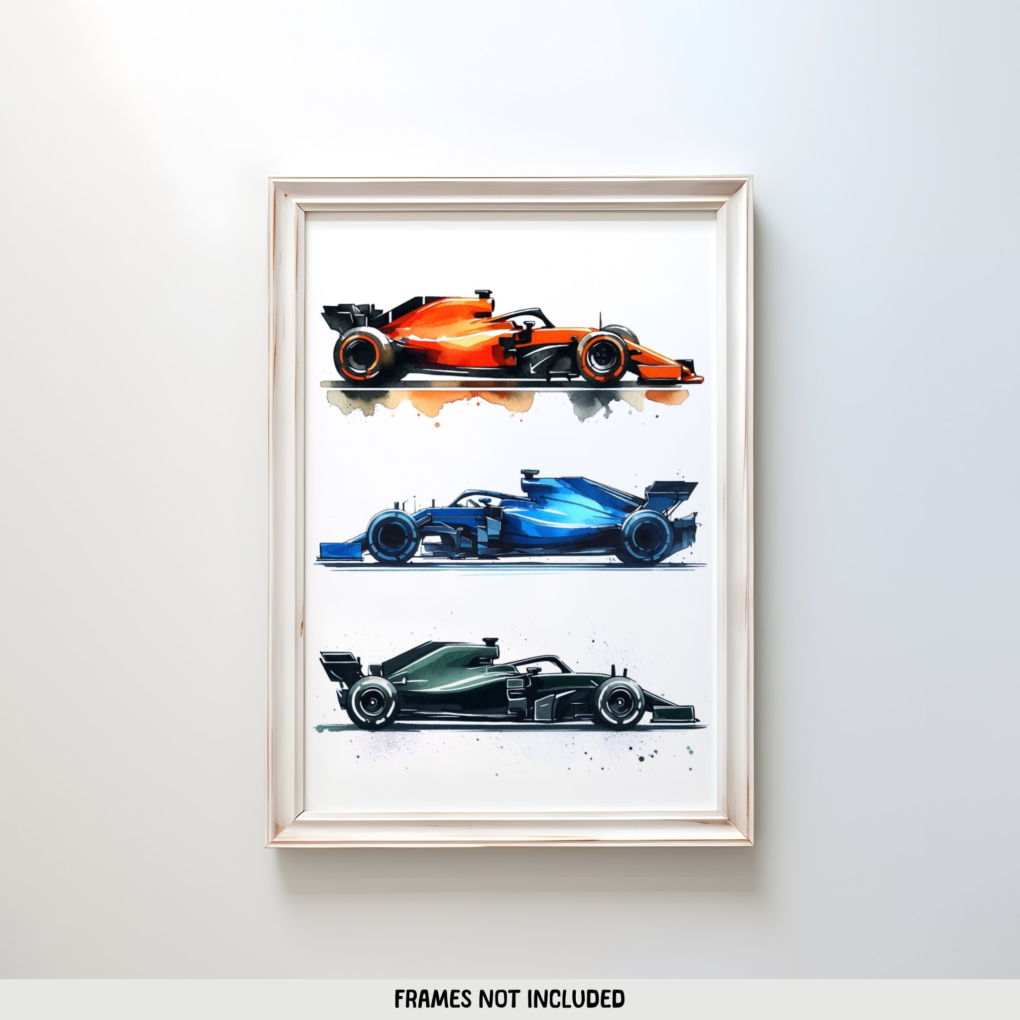 Racing Car Nursery Posters - Set of 3 Prints | Little Racer Dude Decor ...