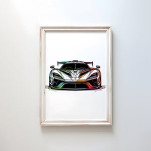 Car Poster Print Set - 3 Cars Posters | Line Drawing Design | Boys Room ...