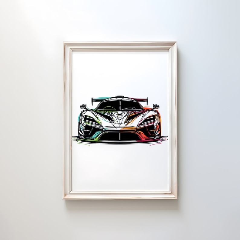 Car Poster Print Set - 3 Cars Posters | Line Drawing Design | Boys Room ...