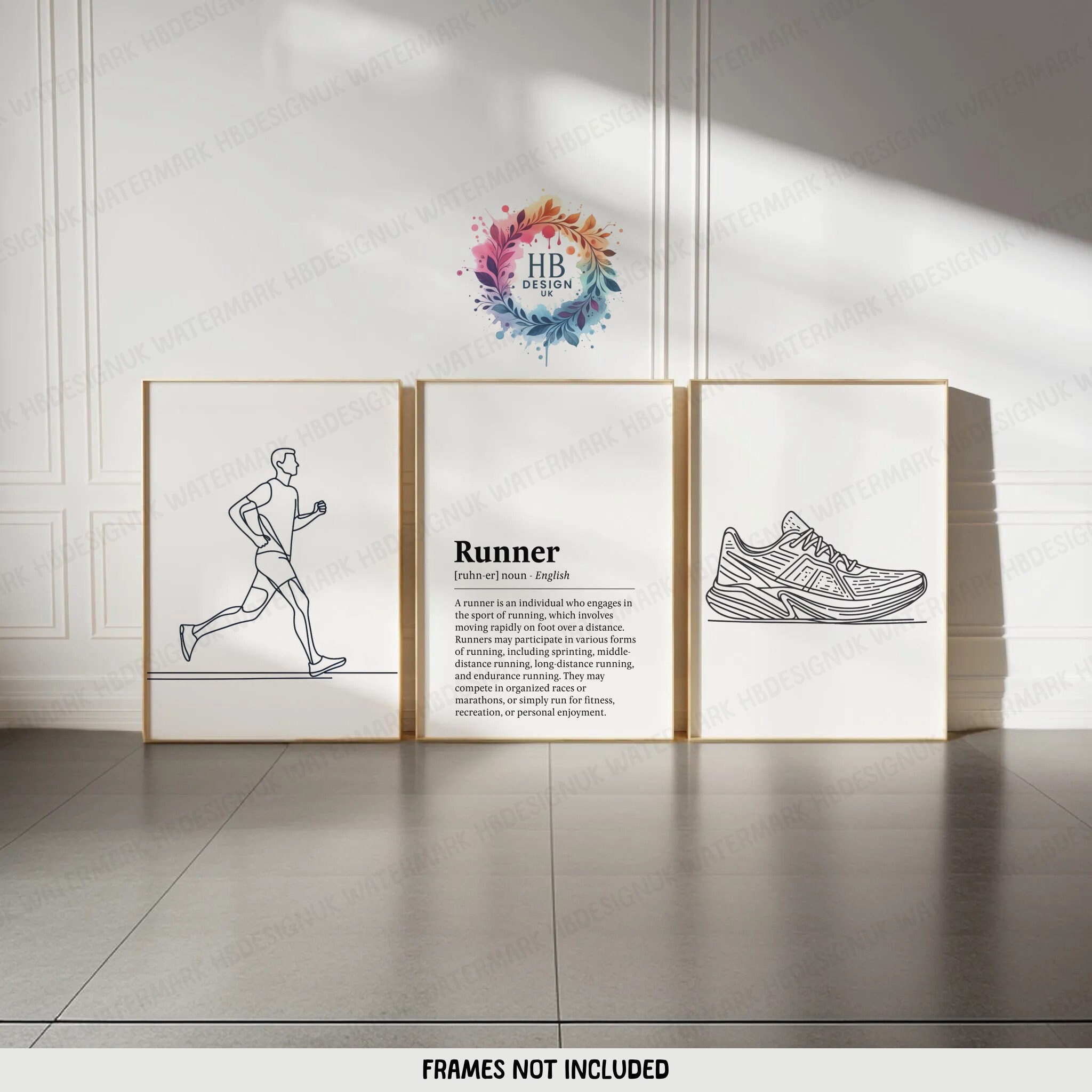 Minimalist Runner Print Set - 3 Runner Posters | Line Drawing Wall Art ...