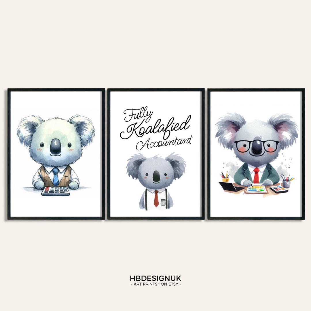 Accountant Graduation Gift - 3 Koalafied Posters | Accounting Gift ...