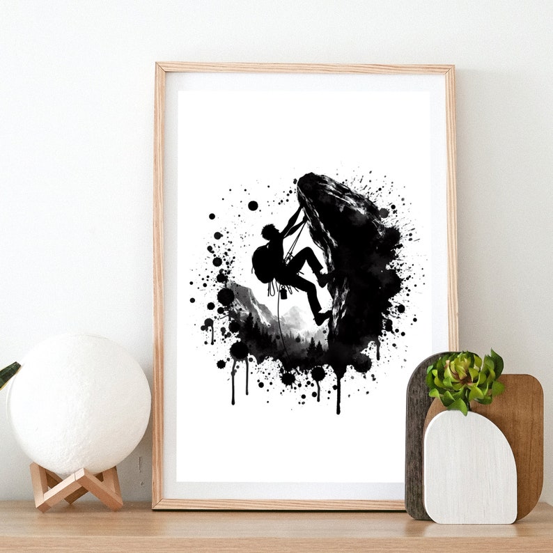 Climbing Wall Art Print Set - Set of 3 Climbing Prints | Watercolour ...
