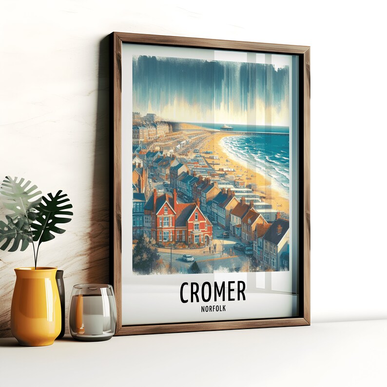 Cromer Travel Print Watercolour Poster Design Wall Artwork Norfolk ...
