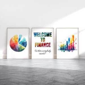 Finance Office Prints - Set of 3 Posters | Accountant Gifts ...
