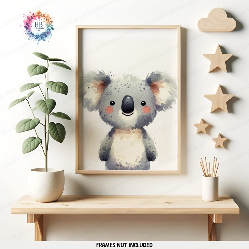 Peeking Koala Prints - Set of 3 Nursery Posters | Animal Playroom Decor ...