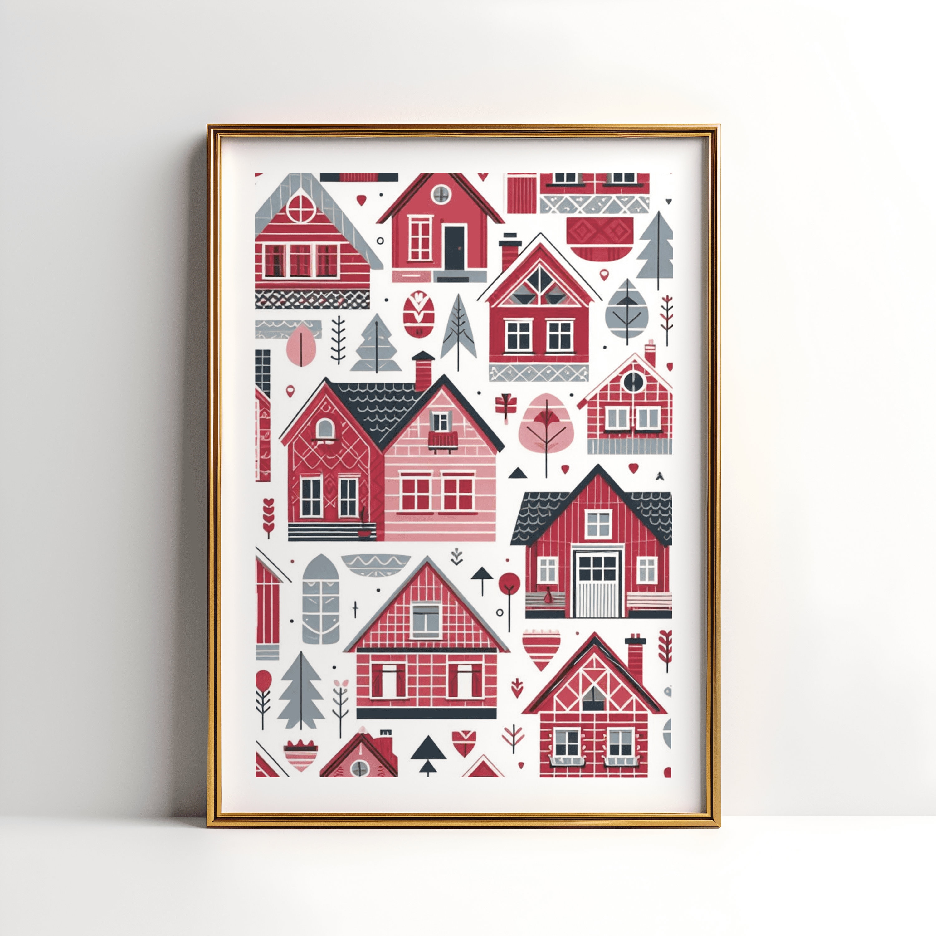 Scandinavian Houses Decor Set 3 Scandi Style Prints Scandi Poster ...
