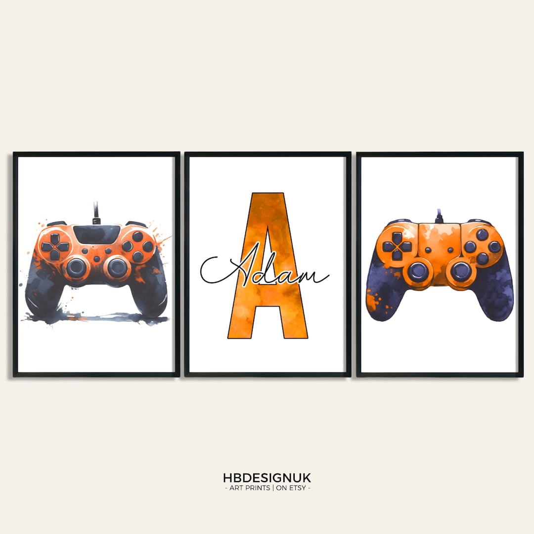 Custom Gaming Prints - Set of 3 Gamer Posters | Game Boys Bedroom Decor ...