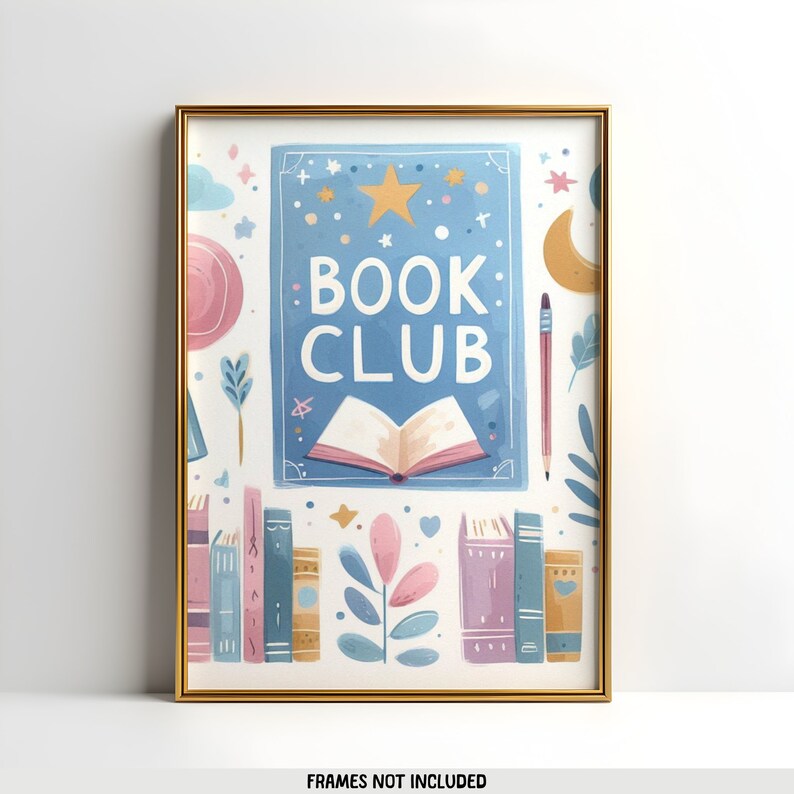 Book Club Print Set - Set of 3 Posters | Watercolour Reading Design ...