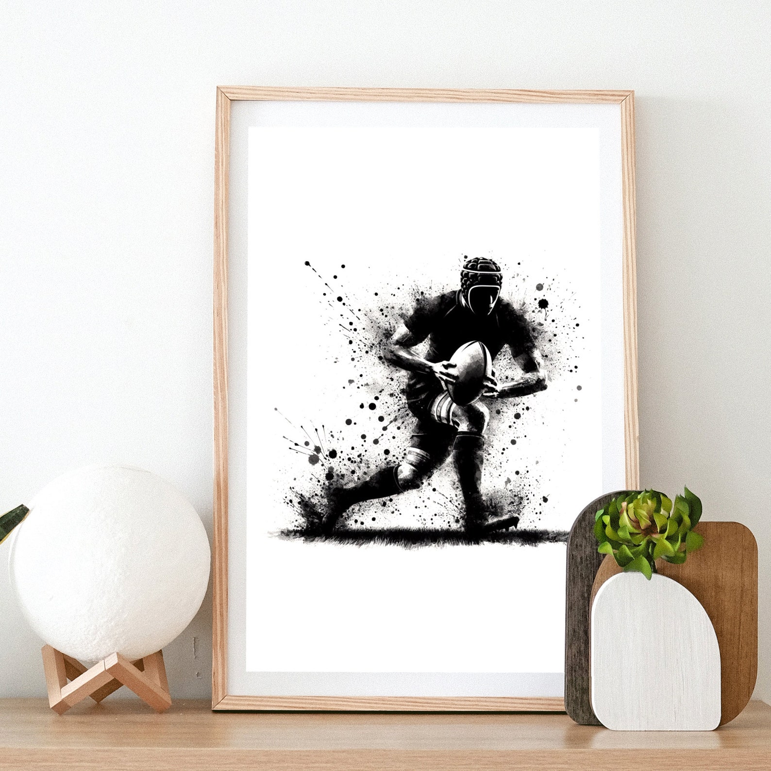 Rugby Wall Art Black - Set of 3 Rugby Poster Prints | Boys Bedroom ...