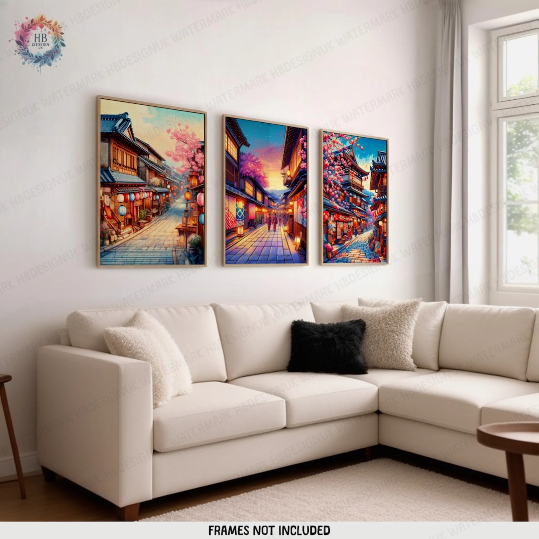 Japan Poster Prints - Set of 3 Posters | Vintage Wall Art Decor ...