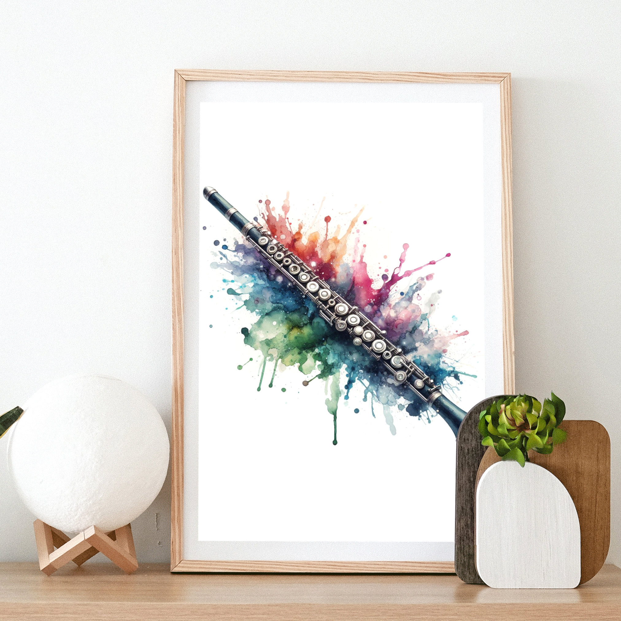 Flute Watercolour Art Print Set of 3 Music Artwork Flute Watercolor ...