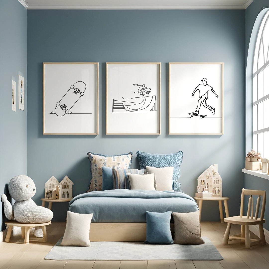 Minimal Skateboarding Posters - Set of 3 Prints | Skateboard Wall Art ...