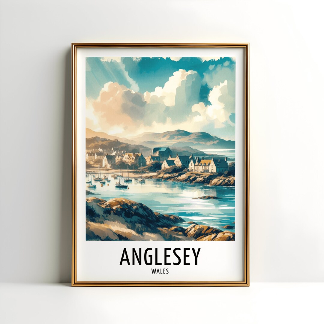Anglesey Travel Print - Watercolour Poster Design | Wall Artwork ...