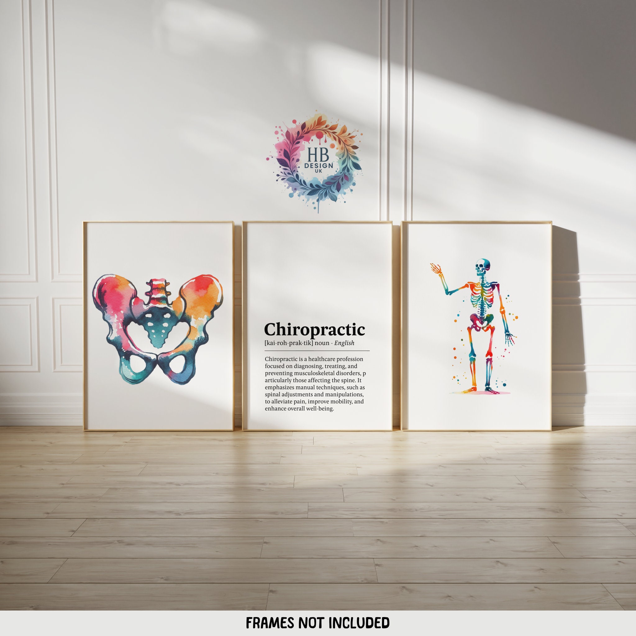 Chiropractic Poster Set - 3 Watercolour Printss | Chiropractor Office ...