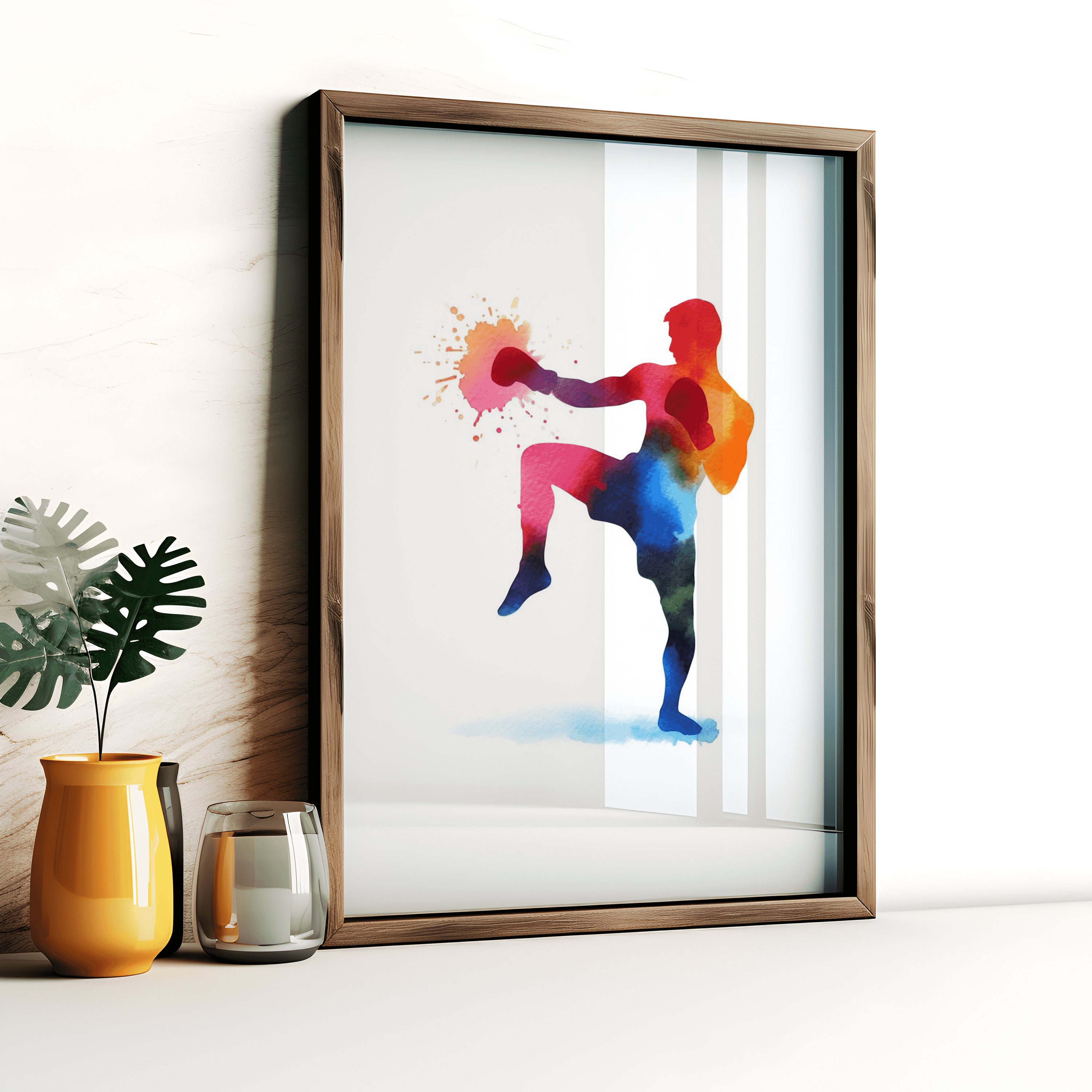 Kickboxing Poster Set 3 Kickboxing Prints Mens Boxing Artwork Boy Sport ...