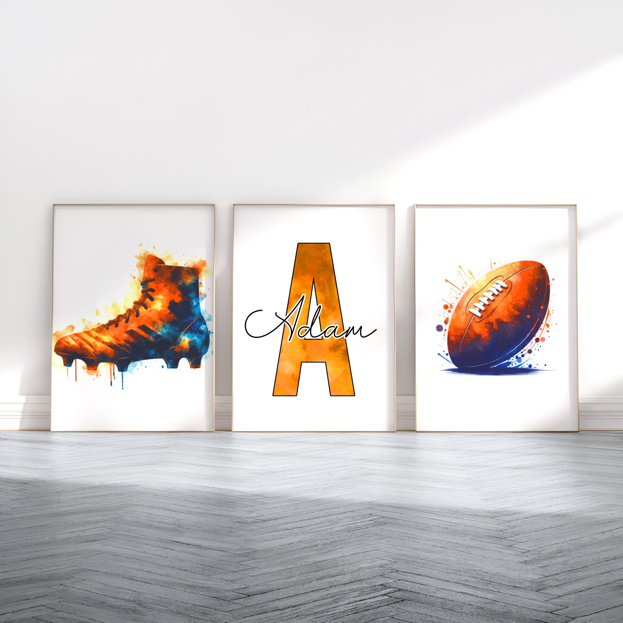 Custom Rugby Posters Personalised Set of 3 Rugby Poster Prints Boys ...