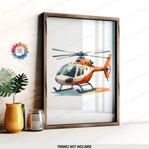 Helicopter Poster Prints - Set of 3 | Boys Bedroom Decor | Aircraft ...