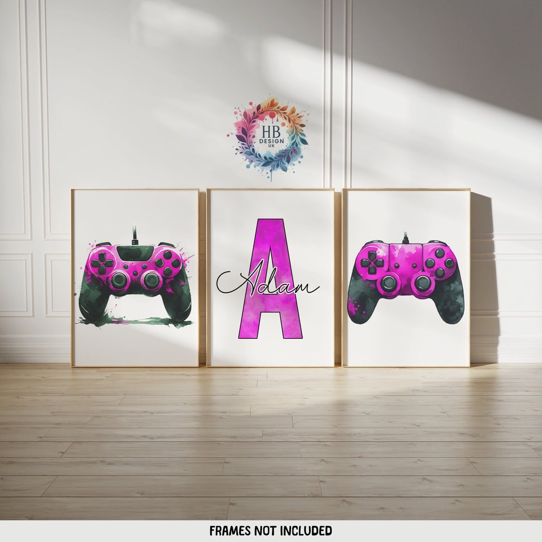 Custom Gaming Print Poster - Set of 3 Gamer Prints | Game Boys Bedroom ...