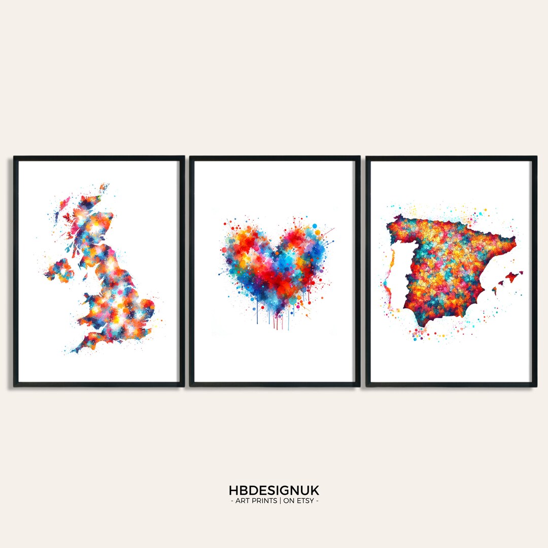 UK to Spain - Personalised Map Poster | Maps Wall Art | Custom Room ...