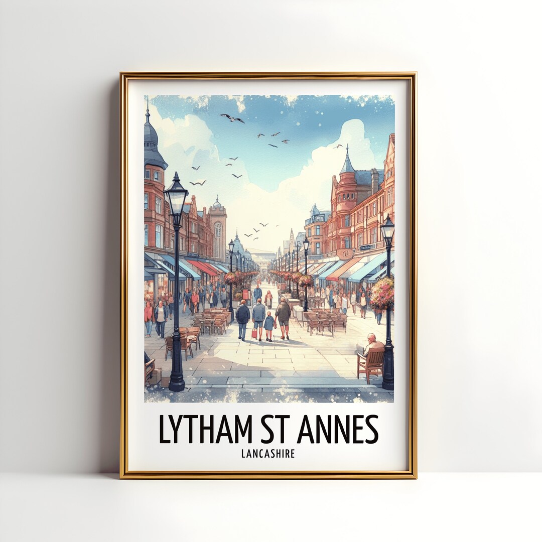 Lytham St Annes Travel Print - Watercolour Poster Design | Wall Artwork ...