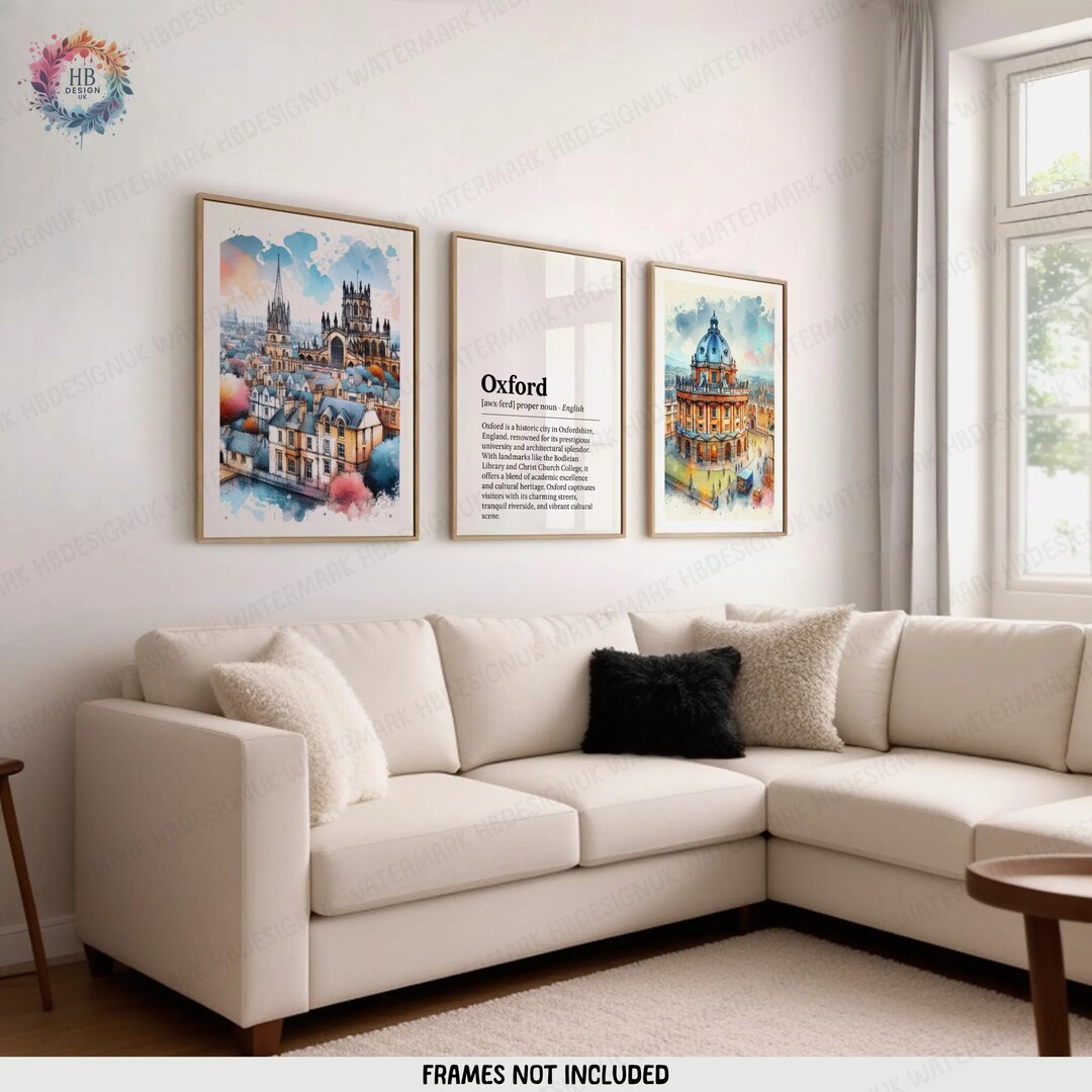 Oxford Poster Prints - Set of 3 Posters | England Travel Wall Art | UK ...