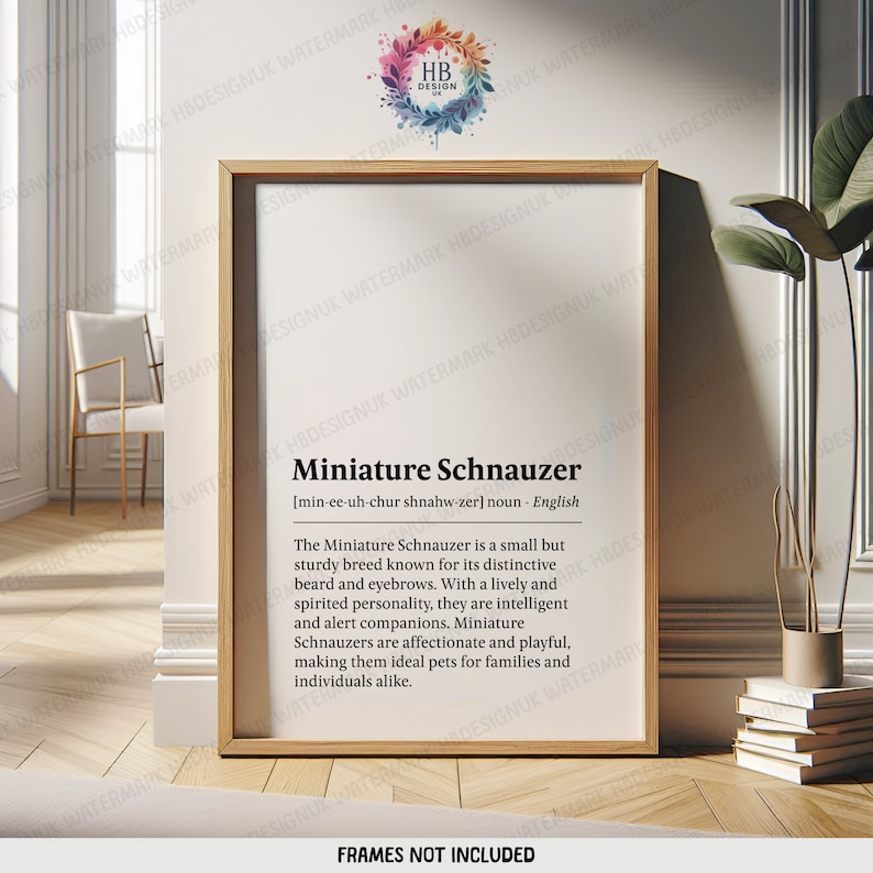 Miniature Schnauzer Dog Prints - Set of 3 Posters | Watercolor ...