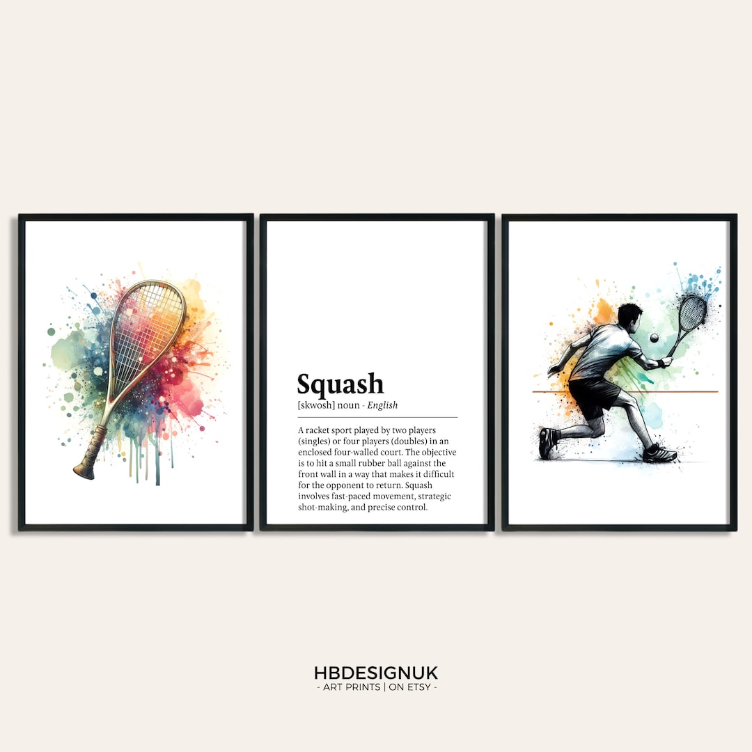 Squash Print Poster Set - Set of 3 Squash Posters | Watercolour Art ...