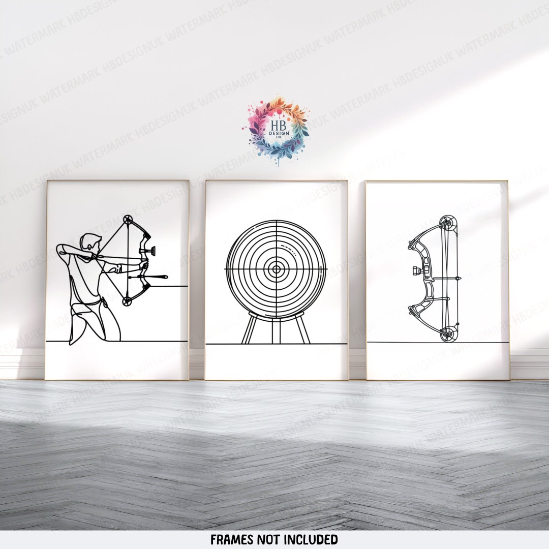 Minimalist Archery Posters - Set of 3 Prints | Archery Wall Art Decor ...