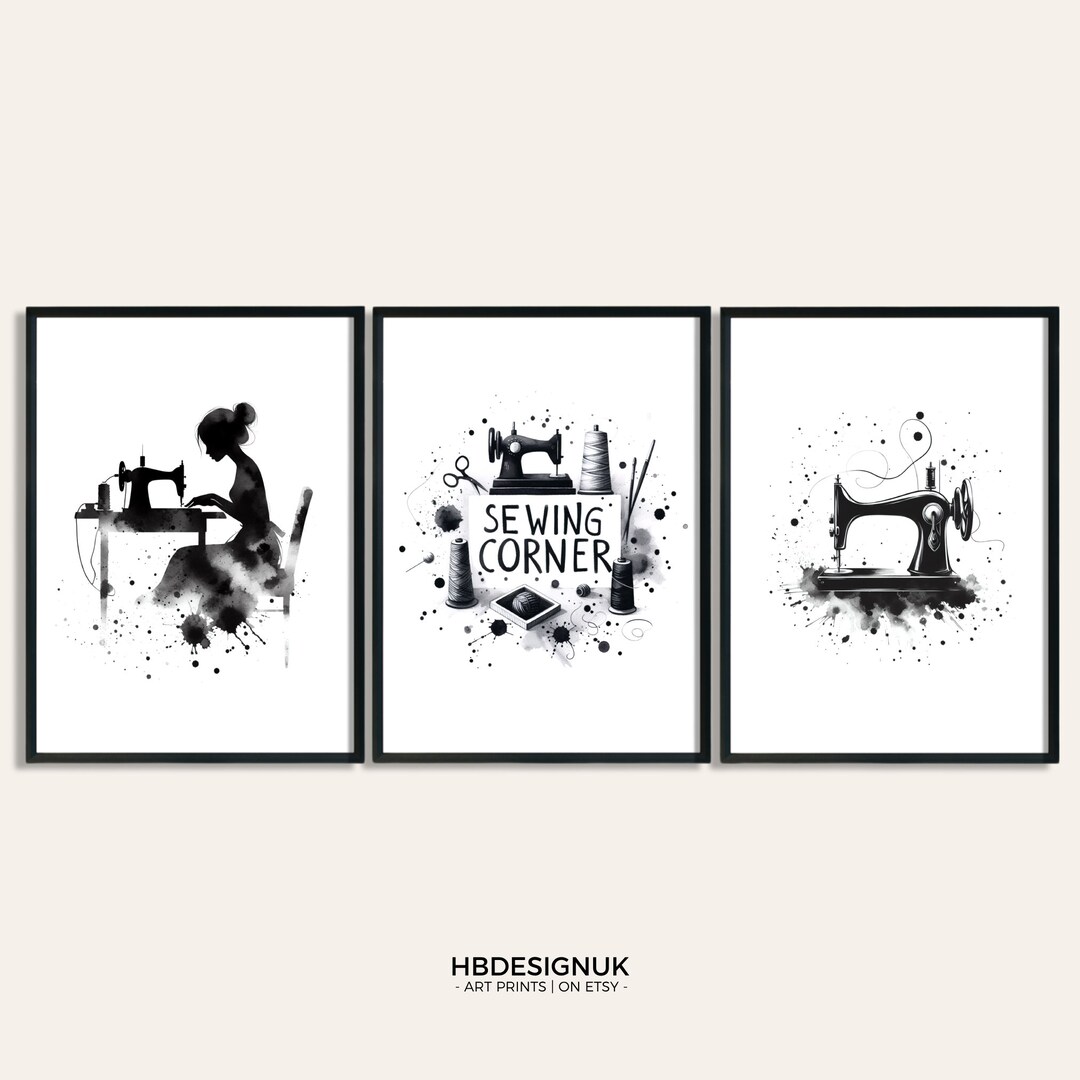 Sewing Room Decor - Set of 3 Posters | Watercolour Print | Sewing ...