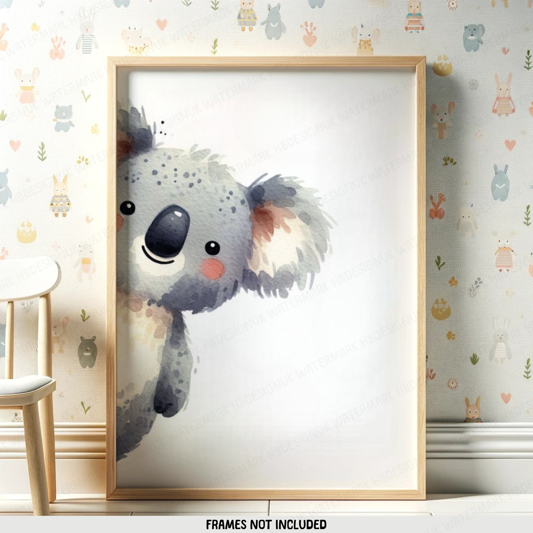 Peeking Koala Prints - Set of 3 Nursery Posters | Animal Playroom Decor ...