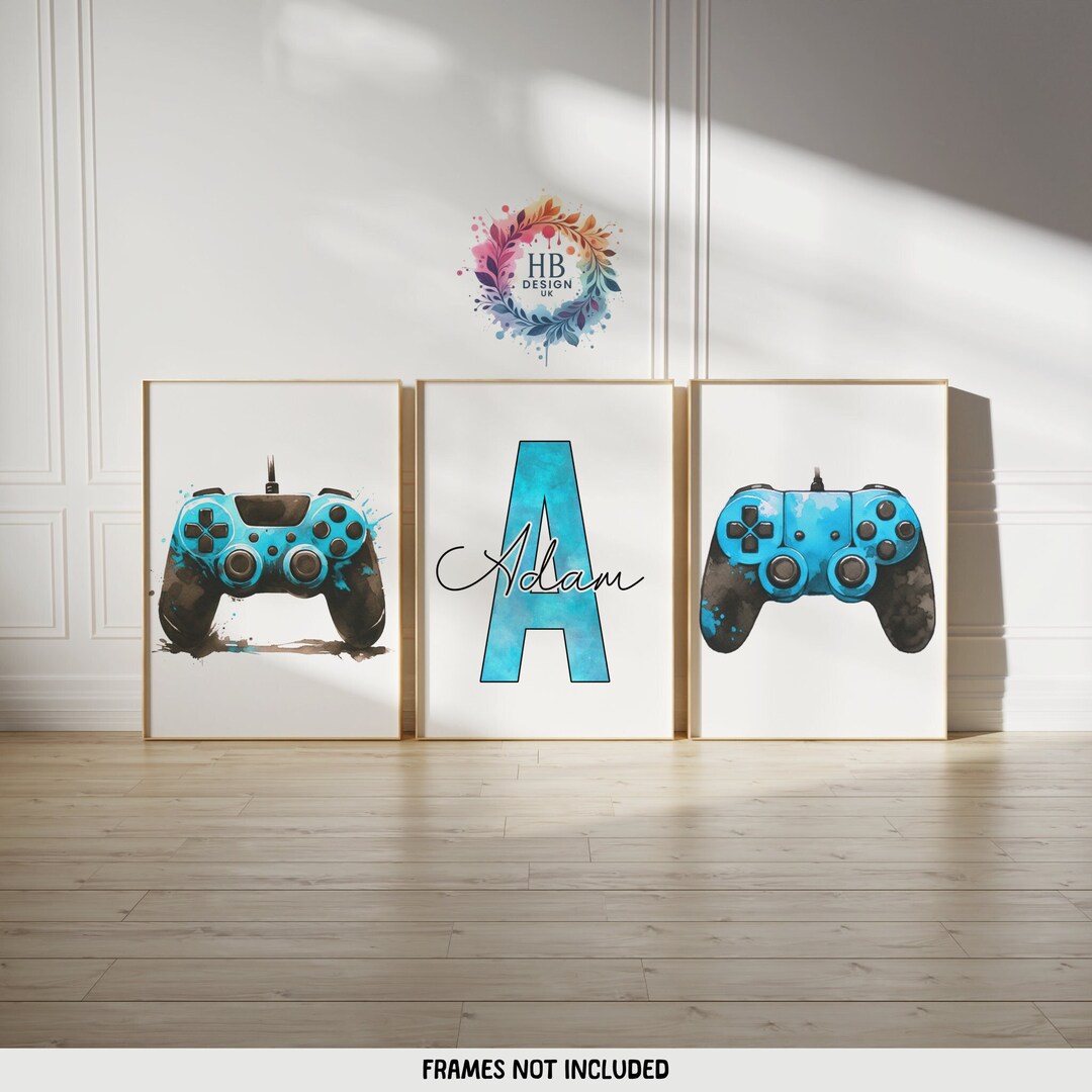 Custom Gaming Wall Art - Set of 3 Gamer Prints | Game Boys Bedroom ...