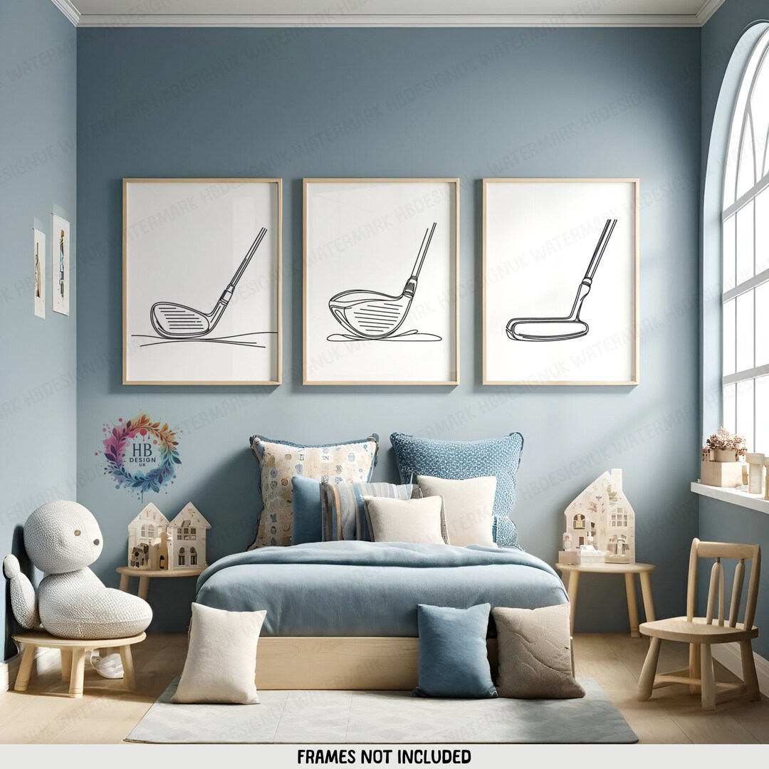 Minimalist Golf Prints - Set of 3 Golfing Posters | Gift for Golf Lover ...