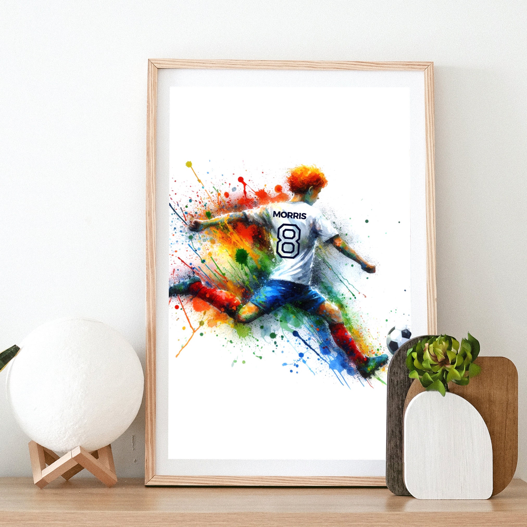 Personalised Footballer Print for Kids - Son Football Gifts | Custom ...