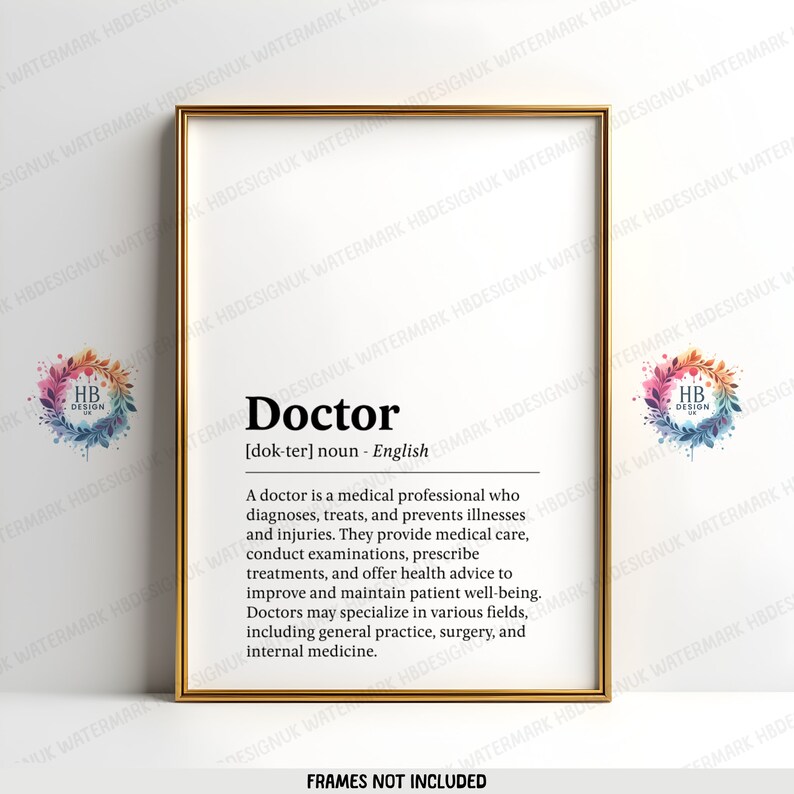Minimal Doctor Definition Prints - Set of 3 | Doctors Office Decor ...